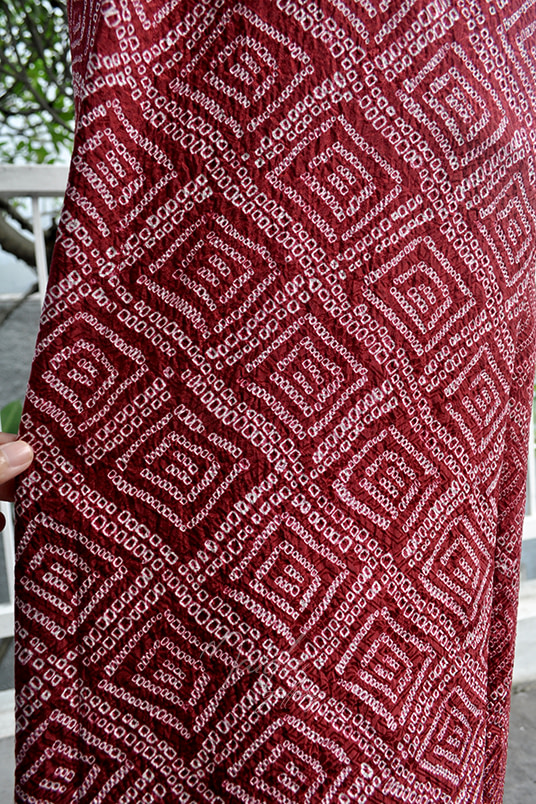 Outer Bordiran Shibori Merah Tua - Maidagallery