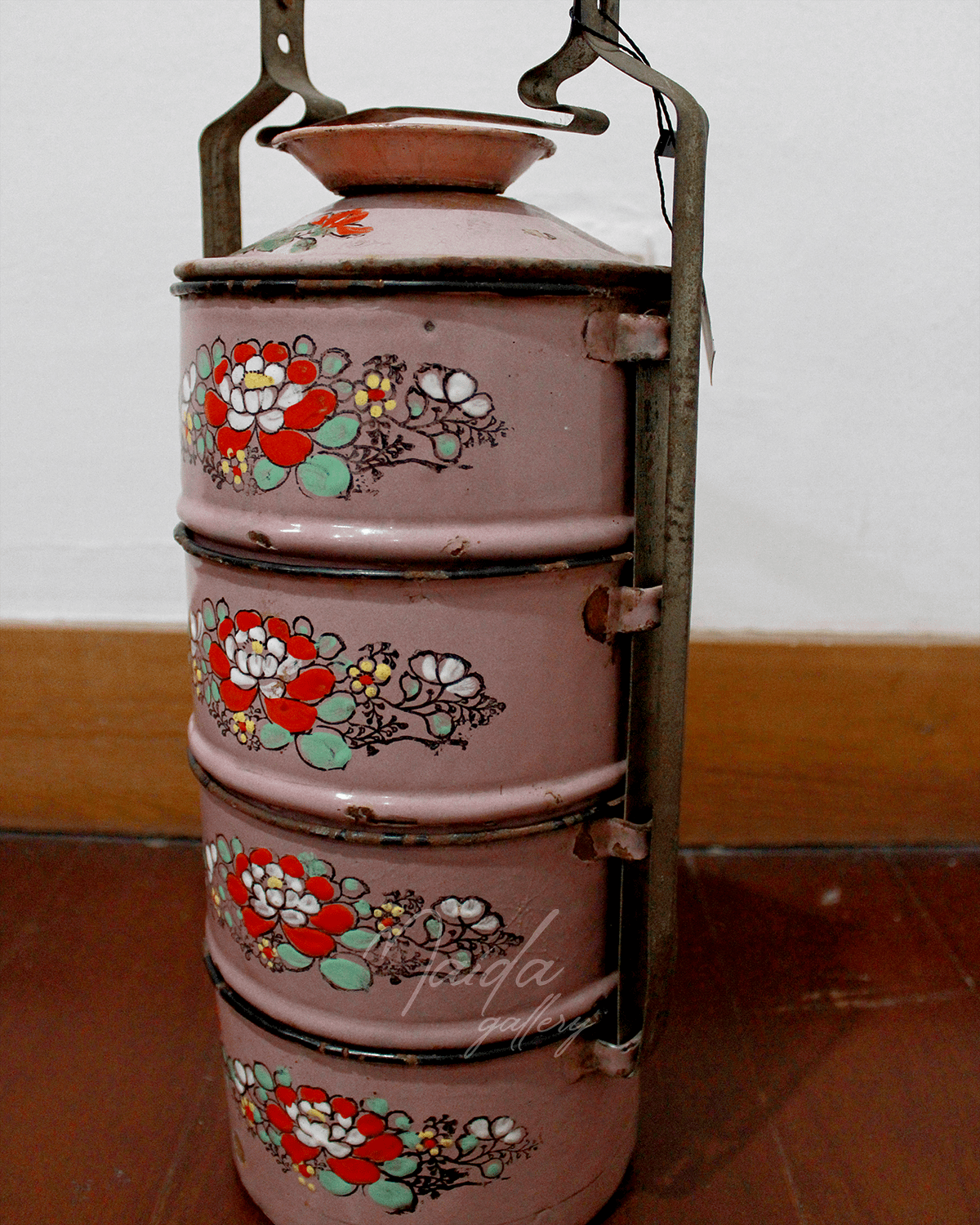 Rantang Enamel Antik Pink Bunga Merah - Maidagallery